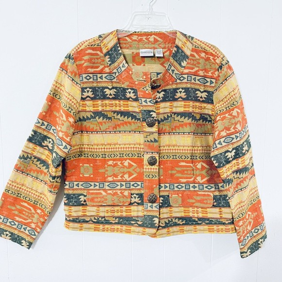 Chico's | Jackets & Coats | Chicos Native American Jacket 2 M L Red ...